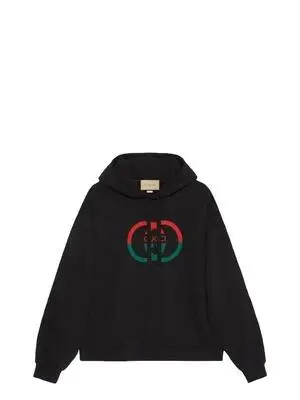 Gucci Cotton Jersey Hooded Sweatshirt With Graphic Print - Black