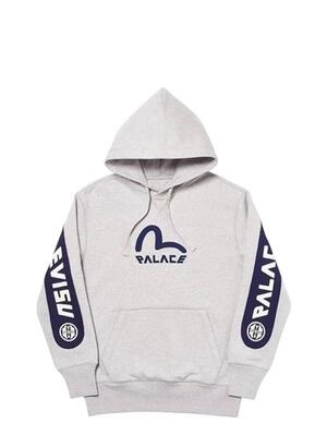 PALACE X Evisu Logo Hoodie - Grey