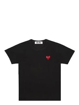 Play Comme Des Garcon Basic T-shirt Red Emblem - Black