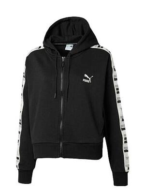 PUMA Knit Hooded Zipper Jacket - Black