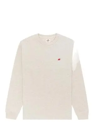 NEW BALANCE Made In Usa Core Long Sleeve T-shirt Asia Sizing - Oatmeal Heather