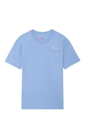 LI-NING Cherry Blossom Graphic Pocket T-shirt - Blue