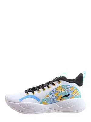 LI-NING Athletic Basketball Sneakers - Standard White/blue/yellow