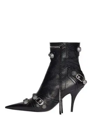 Balenciaga Cagole 90mm Booties - Black/silver