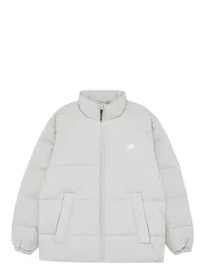 NEW BALANCE Padded Down Jacket With Stand Collar - Grey