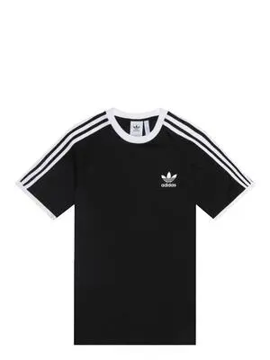 Adidas Originals 3-stripes Tee Casual Loose Round Neck Logo Stripe Short Sleeve - Black