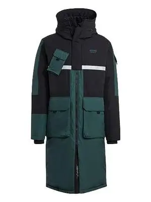 Adidas Long Down Jacket With Hood - Green