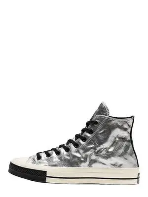 CONVERSE Chuck 70 Hi Metallic Sneakers - Silver