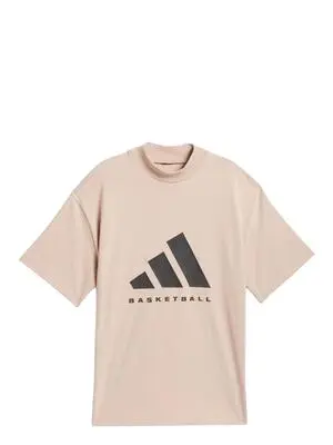 Adidas Basketball T-shirt 'beige Black - Beige/black