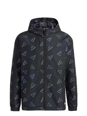 Adidas Full Print Hooded Zip-up Jacket - Black