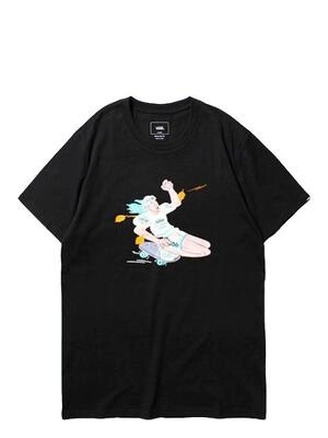 VANS Asian Artist Crossover Series Cartoon Printing Round Neck Short Sleeve - Black