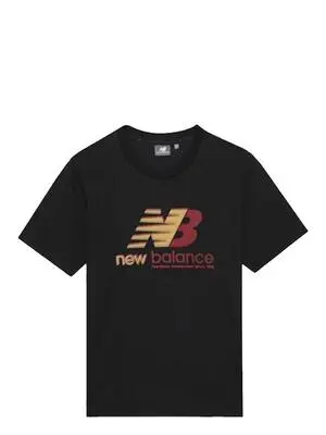NEW BALANCE Round Neck Minimalistic Casual Short Sleeve - Black