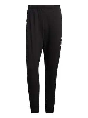 Adidas Solid Color Elastic Waistband Sports Pants/trousers/joggers Black - Multi-color