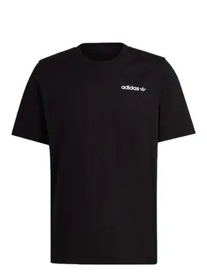 Adidas Originals Back Sailboat Pattern Alphabet Printing Loose Round Neck Short Sleeve Black T-shirt - Default Color