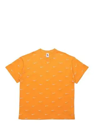 Nike Men's Nike Nrg Swoosh Logo Tee Full Print Logo Embroidered Short Sleeve Yellow T-shirt Yellow