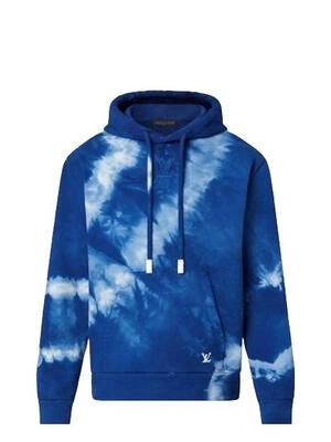 LOUIS VUITTON Tie Dye Embroidered Hoodie - Blue