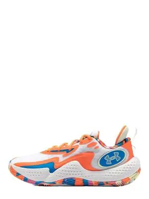 Under Armour Spawn 5 Low Top Basketball Sneakers - White/orange