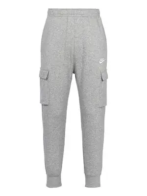 Nike Club Fleece Cargo Multiple Pockets Stay Warm Bundle Feet Sports Long Pants Gray - Grey