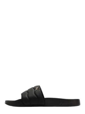 PUMA Lead Cat 2.0 Puffy Metallic Slides - Black