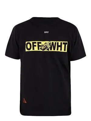 Off-White Cotton Printing Short Sleeve - Black