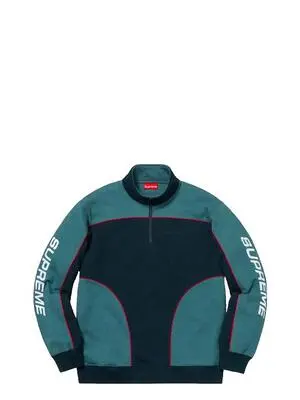 Supreme Supreme Fw18 Speedway Half Zip Sweatshirt Navy/dark Teal Blue/grey