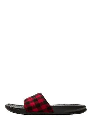 Nike Nike Benassi JDI SE Plaid Slippers Red/black