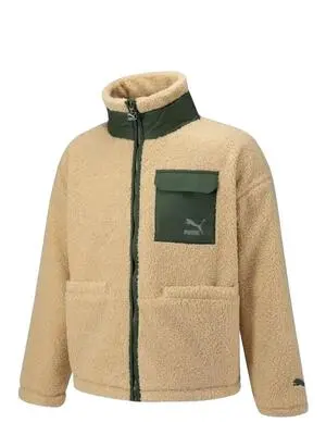 PUMA Patch Pocket Sherpa Jacket - Beige/green