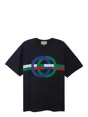 Gucci Round Gg Print Cotton T-shirt - Black