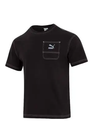 PUMA Logo Pocket T-shirt - Black