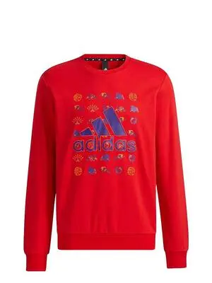 Adidas Cny Graphic Pullover Sweatshirt - Light Red