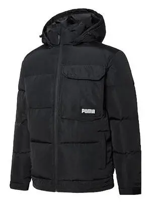 PUMA Hooded Down Jacket With Loose Fit - Black