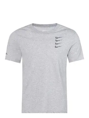 Nike Dri-fit 4 Round Neck Short Sleeve Gray T-shirt - Grey