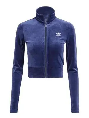 Adidas Essential Velvet Fitted Track Jacket - Night Indigo