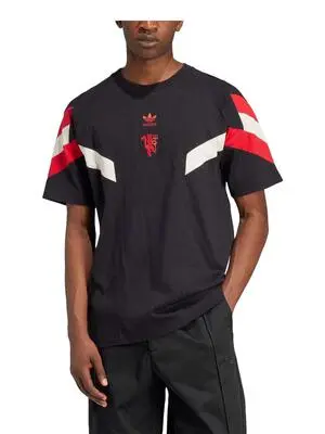 Adidas Originals Manchester United Fc Originals T-shirt Asia Sizing 'black Red - Black/red
