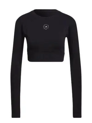 Adidas By Stella Mccartney Truestrength Cropped Long Sleeve T-shirt - Black