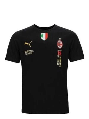 PUMA Ac Milan Official Italian Champions T-shirt - Black
