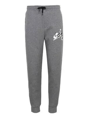 JORDAN Jumpman Classics Flying Printing Drawstring Fleece Lined Slim Fit Pants - Gray