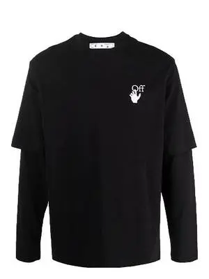 Off-White Gradient Arrow Long Sleeves Loose Fit T-shirt - Black