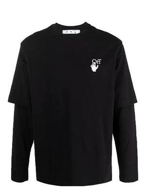 OFF-WHITE Men's Off-white Gradient Arrow Long Sleeves Loose Fit Black T-shirt