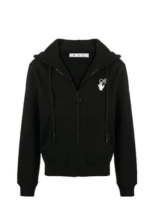 Off-White Painting Arrow Zip Up Hoodie - Black