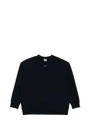 Nike Solid Color Logo Knit Round Neck Pullover Black Hoodie - Default Color