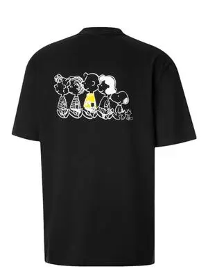 PUMA X Peanuts Crossover Cartoon Pattern Printing Sports Short Sleeve - Black