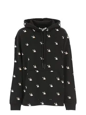 Alexander McQueen Printed Logo Hoodie - Black