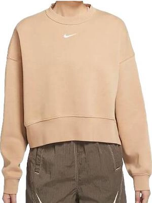 Nike (wmns) Nike Short Solid Color Logo Printing Round Neck Pullover Yellow Hoodie Default Color