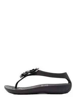 CROCS Crocs Embellished Floral Thong Sandals Black