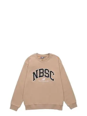 NEW BALANCE Logo Crew Neck Sweater - Beige