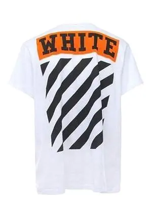 Off-White Stripe Logo Printing Short Sleeve Ordinary Version - White