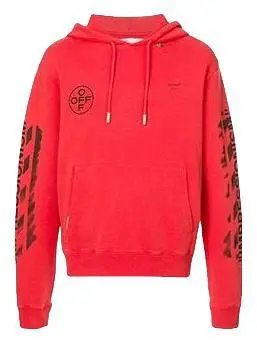 Off-White Diag Stencil Hoodie - Red