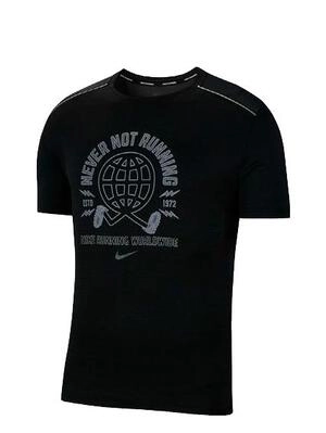 Nike Miler Wild Run Short Sleeve Top - Black