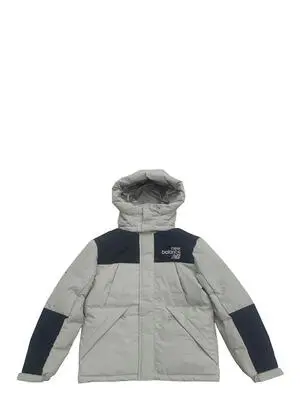 NEW BALANCE Hooded Down Jacket - Grey/black